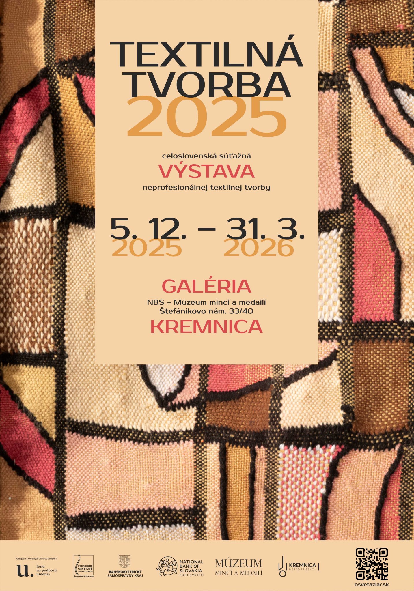 TEXTILNÁ TVORBA 2025 5.12.2025 - 31.3.2026 - Múzeum mincí a medailí v ...